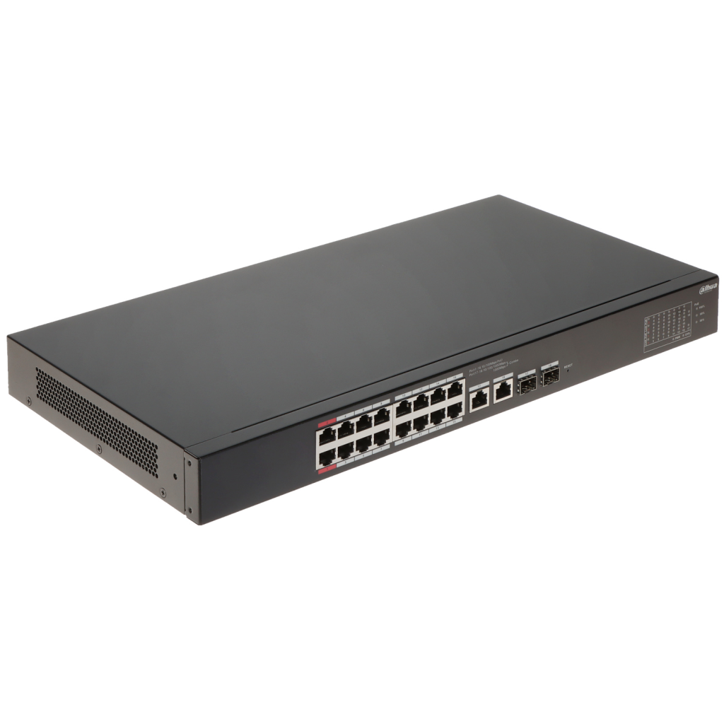 DAHUA CS4218-16ET-240, 16Port, Megabit, PoE 240W, 2 Port SFP Gigabit ...