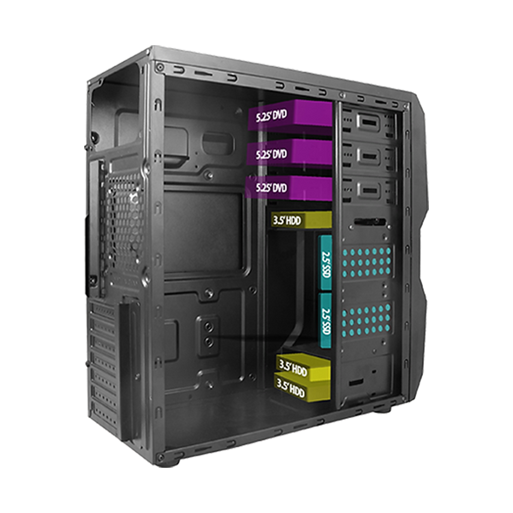 VENTO TA-K61 Mid Tower, 750W 80+ Siyah, ATX Kurumsal KASA indirimli ...